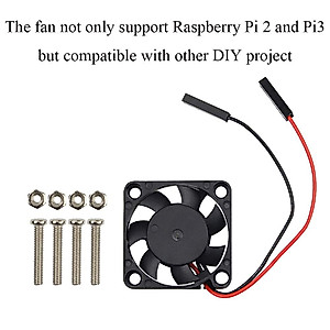 for Raspberry Pi Fan, 4Pcs for Raspberry Pi Cooling Fan Brushless CPU Cooling Fan Heatsink Cooler Connector Separating One-to-Two Interface 3.3V 5V for Raspberry Pi4 Pi3 B+, Pi 3, Pi 2, Pi 1 B+