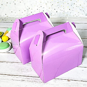 ONE MORE 25-Pack Gable Candy Purple Treat Boxes,Small Goodie Gift Boxes for Wedding and Birthday Party Favors Box 6.2 x 3.5 x 3.5 inch (Purple,25)