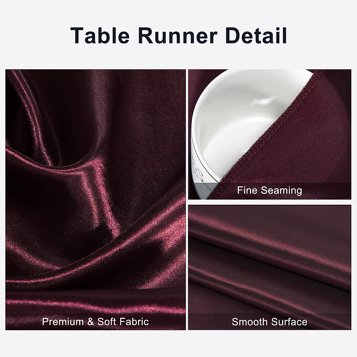 BETRIC Satin Table Runner 12 x 108 inch for Wedding, Birthday Parties, Banquets Decorations - 1 Pack,Gold