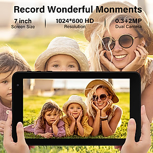 NORTH BISON Android Tablet 7 inch, Android 11 Tablet, 2GB RAM 32GB ROM, Quad-Core Processor, Dual Camera, WiFi, Bluetooth, 128GB Expand, GMS Certified-Black