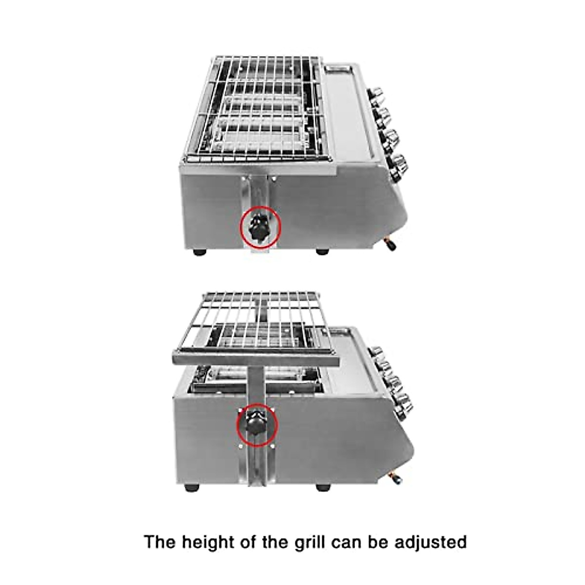 ZHIRCEKE Stainless Steel 4 Burners Gas Stove BBQ LPG Grill - Portable Tabletop Barbecue Gas Grill for Picnic Camping Festival Garden
