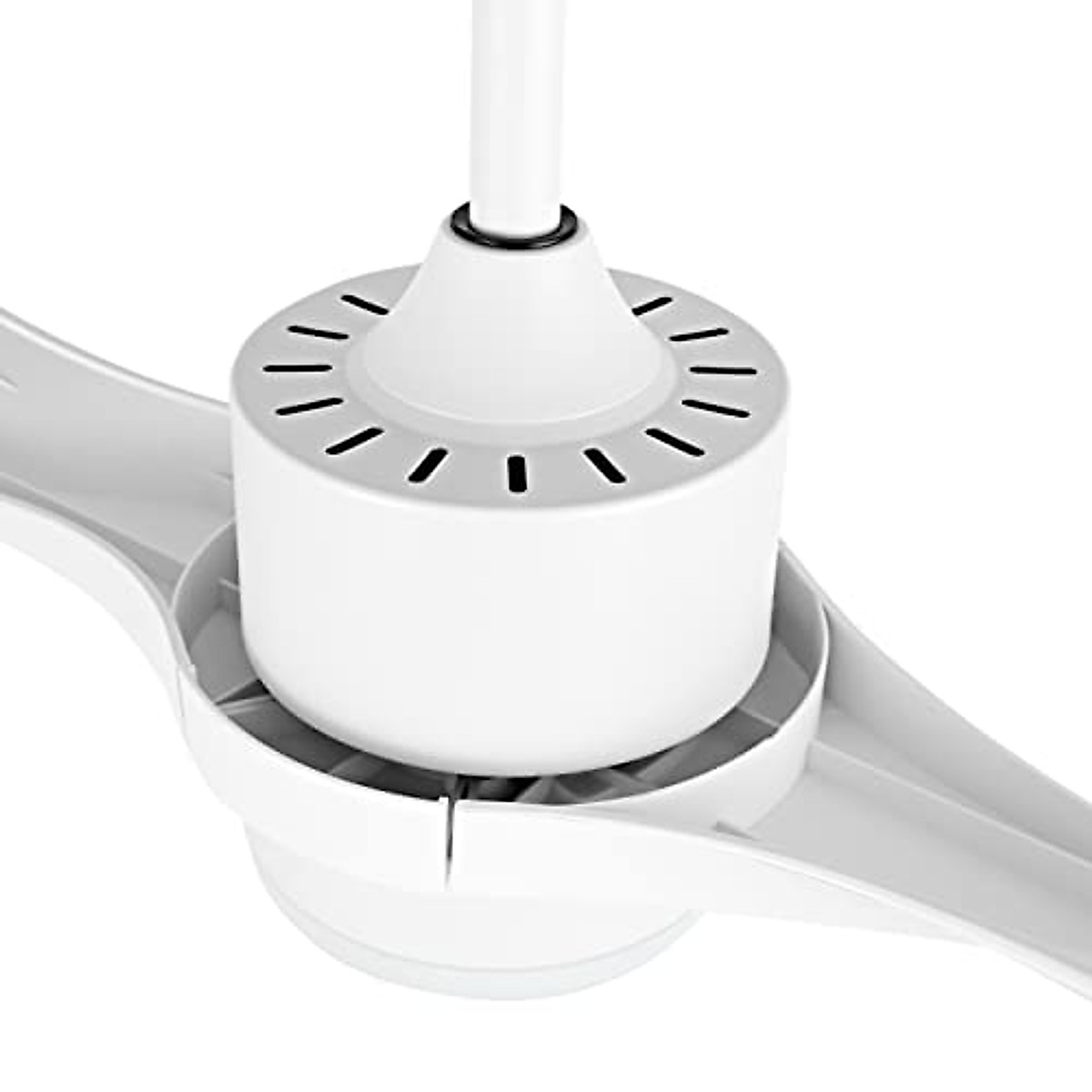 WINGBO 52" DC Ceiling Fan with Lights and Remote, White Ceiling Fan, 2 Curved ABS Blades, 6-Speed Reversible DC Motor, Modern Ceiling Fan for Kitchen Bedroom Living Room, ETL Listed