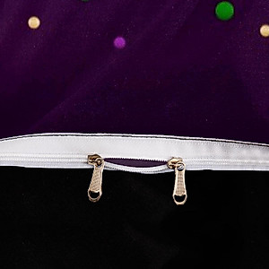 Wu5dra Duvet Covers Set Queen Size Mardi Gras Golden Glitter Fleur De Lis - Soft and Breathable Microfiber Comforter Bedding Set with Zipper Closure for Kids Women Men, 1 Duvet Cover 2 Pillowcase