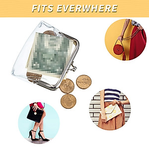 3 Pieces Clear Coin Purse Small Clear Wallet for Women Transparent Change Purse Kiss Lock Plastic PVC Coin Wallet(Silver)