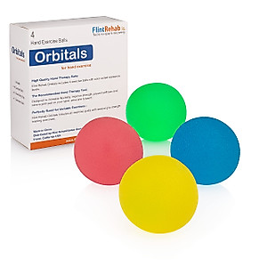 FlintRehab Premium Hand Exercise Balls - Workout Set of 4 for Carpal Tunnel Stress/Pain Relief, Physical Therapy - Arthritis - Hand Grip Strengthening