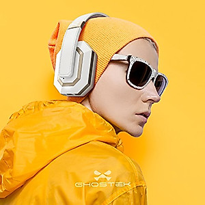 Ghostek soDrop Pro Wireless Headphones Headset Active Noise Canceling HD Hi-Def Audio Technology Hi-Fi Stereo Crystal Clear Sound Enhanced Foldable Built in Microphone (White)