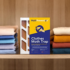 MothPrevention Powerful Clothes Moth Traps only for Clothes Closets Moths | Refillable Clothes Moth Trap | 3-Pack | Odor-Free & Natural Closet Clothing Moth Traps | Moth Pheromone Traps for House