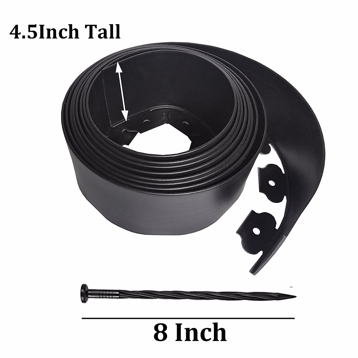 Landscape Edging Kit,20FT Plastic No Dig Garden Edging with 25 Stakes,4.5 Inch Tall Lawn Edging for Yard,Lawn,Flower Gardens Border