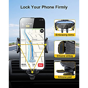 Rorhxia Car Vent Phone Mount, [Never Blocking Vent, Enjoy The Comfort of The A/C] Hands-Free Universal Extension Clip Air Vent Phone Holder Car Fit for All Phones iPhone Samsung More