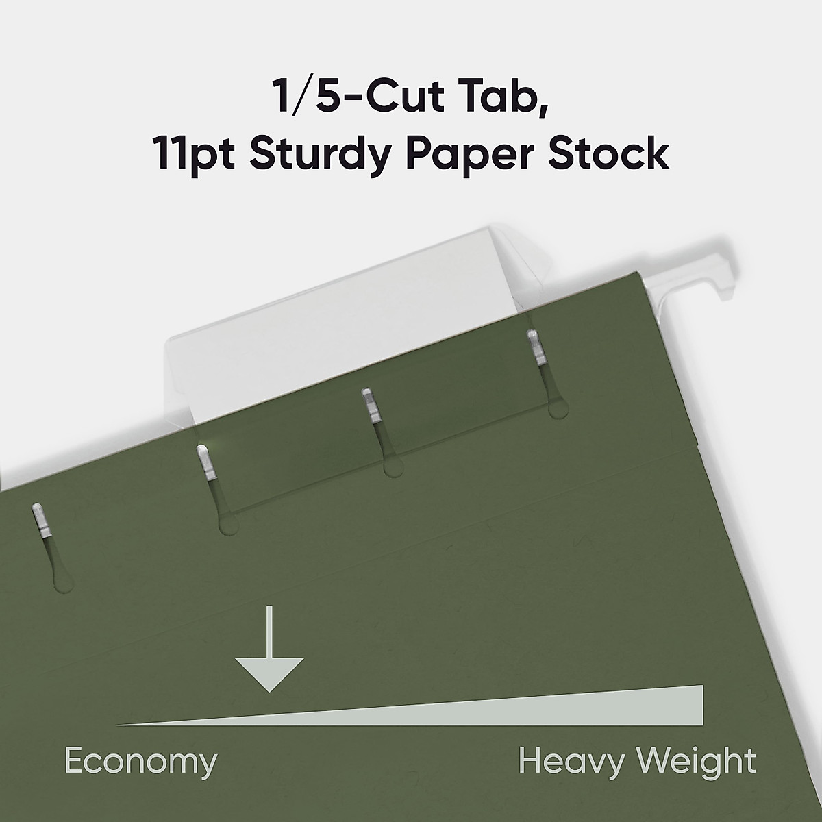 Smead Hanging File Folders for Documents, with 1/5-Cut Tabs, Legal Size, File Organizer for Filing Cabinets, Legal and Office Supplies, Standard Green, 25 Pack (64155)
