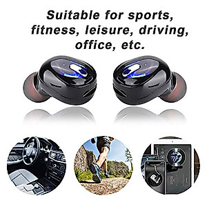 awstroe Wireless Ear Buds Wireless Headphones, Wireless Earbuds, Workout Headphones Bluetooth Earphone Leisure Driving for Fitness for Sports(Black)