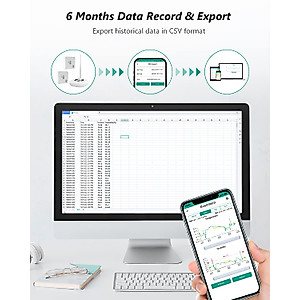 MOCREO ST6 Indoor Wireless Thermometer Hygrometer, Remote Temperature Humidity Monitor, Smart Temperature Sensor with App and Email Alert, 2 Years Data Storage Export (Hub Required)