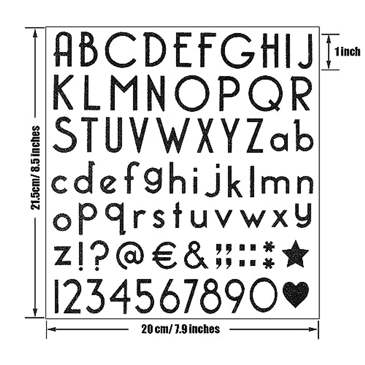 Waynoda 790 Pieces 10 Sheets Letters Stickers Self Adhesive Glitter Letter Alphabet Number Stickers for Classroom Decor,Grad Cap Decoration,DIY Crafts Art Making,Home(Black, 1 Inch)