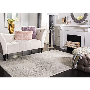 SAFAVIEH Adirondack Collection X-Large Area Rug - 11' x 15', Ivory & Silver, Oriental Distressed Design, Non-Shedding & Easy Care, Ideal for High Traffic Areas in Living Room, Bedroom (ADR109C)