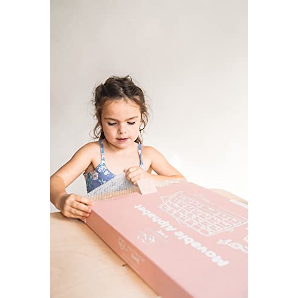 Movable Alphabet Montessori Wooden Letters- Moveable Alphabet with Box Letter Mats - Lower Case Letters - Writing, Reading, Spelling, and Language Learning Materials (Red and Blue)