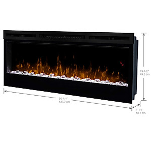 Dimplex Prism 50" Wall-Mounted Linear Electric Fireplace with Acrylic Ember Bed (Model: BLF5051), 4197 BTU, 120 Volt, 1230 Watt, Black
