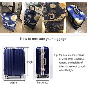 TRAVEL KIN Thickened Luggage Cover ，Washable Travel Gear Cover，18/24/28/32 Inch Suitcase Spandex Protective Cover (XL(29"-32" luggage), Starry Night)