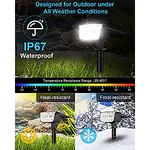 Solar Spot Lights Outdoor Waterproof, Solar Landscape Lights, 38 LEDs Solar Lights Outdoor Garden, IP67, Auto On/Off with 2 Modes for Yard Lawn Path Walkway Driveway Patio Pool, Cool White (2 Pack)