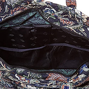 Vera Bradley Women's Cotton Deluxe Vera Tote Bag, Java Navy Camo - Recycled Cotton, One Size