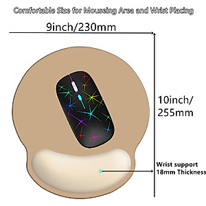 LONNAONE Wrist Rest Support Mouse Pad,Ergonomic Memory Foam Mouse Mat 9x10in Non-Slip Rubber Base Pain Relief Mousepad for Computer, Laptop(Beige Foam)