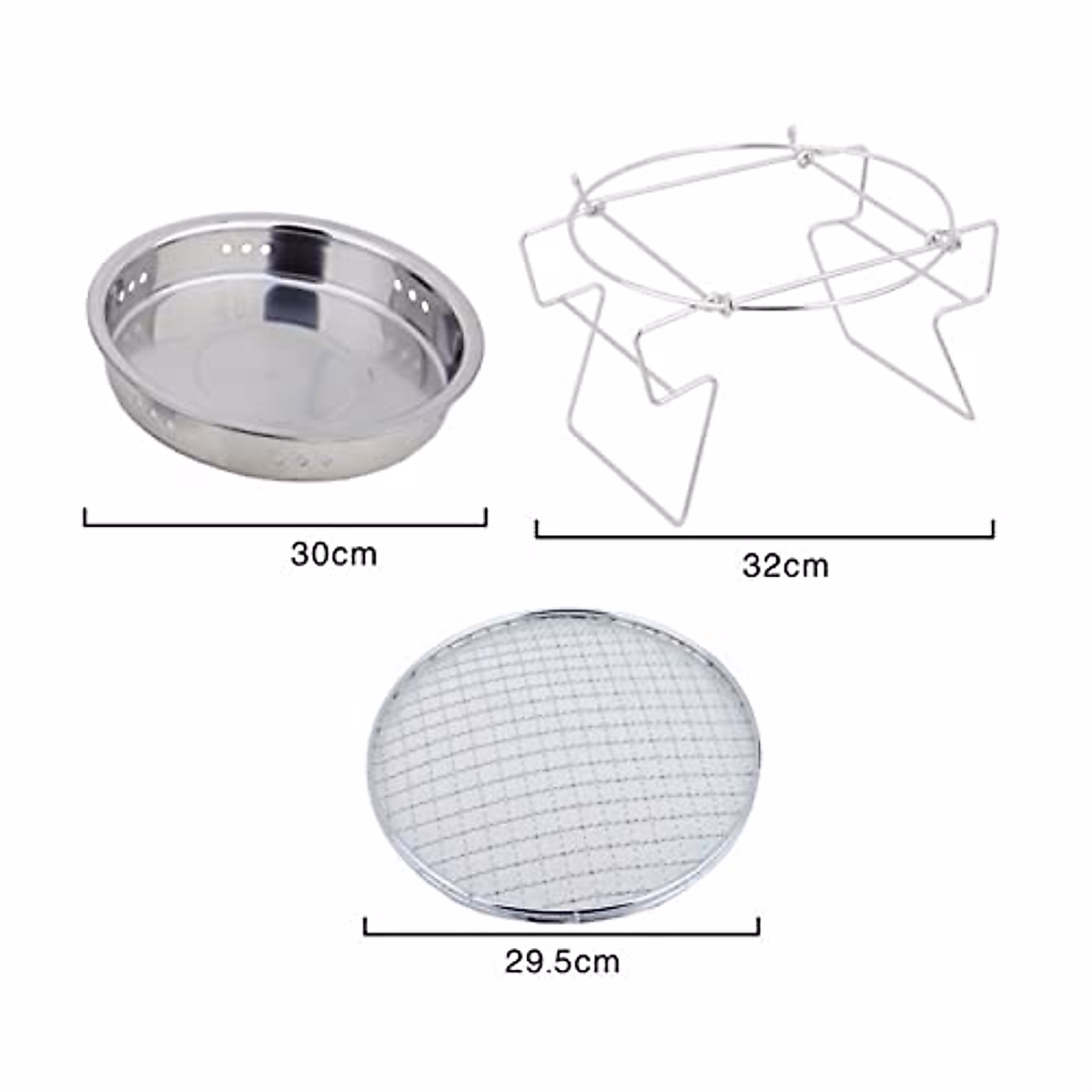 TAMYID Charcoal Grills, Outdoor BBQ Grill Charcoal Rack Grate Mini Round Grill Portable Camping Pot Baking Cooking Grill Barbecue Mesh Wood Coal Stove