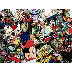 Disney Pins Trading Lot - Assorted Pin Enamel/Metal Set with Mouse Backing Collector for Book Tradable Individually Bagged No Doubles Perfect Gifts or Present kids Birthday (15), White