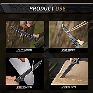 Folding Pocket Knife for Men with Clip, EDC Knives with Tanto Blade, Slim Gentleman's Knife for Outdoor Camping Hiking, Foldable Box Cutter Everyday Carry ?Black?