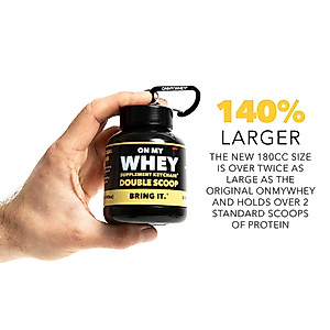 OnMyWhey - Single Scoop (75cc) + Double Scoop (180cc) Combo Pack Protein Powder and Supplement Funnel Keychain
