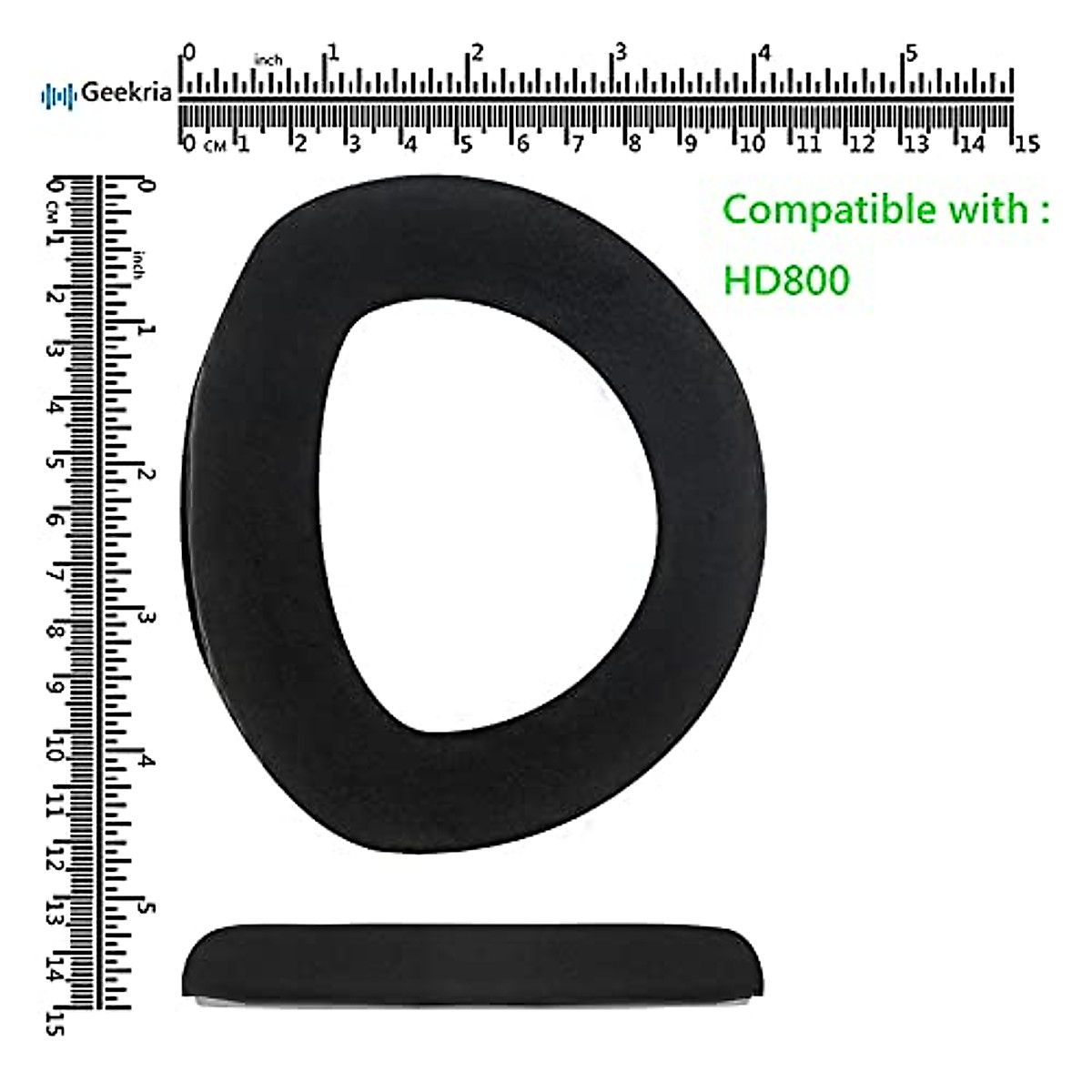 Geekria Comfort Velour Replacement Ear Pads for Sennheiser HD800 Headphones Ear Cushions, Headset Earpads, Ear Cups Repair Parts (Black)