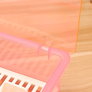 Cabilock Flatware Plastic Tray Kitchen Organizers with Lid Kitchen Cutlery and Utensil Drawer Organizer- proof Fork Utensil Storage Container (Pink)