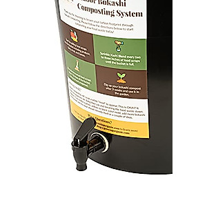 2 Bucket Indoor Bokashi Composting System - Kitchen Compost Buckets with A Spout - Air Tight Gamma Seal Lid - Practical Way to Collect All Your Organic Waste - 5lbs of Kashi Blend
