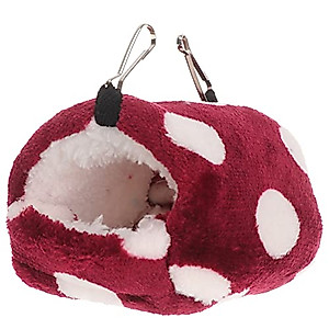 PATKAW Stuffed Animals Guinea Pig Bed M/14x13x7cm Winter Small Animals House Hamster Sleeping Bag Bunny Bed Guinea Pig Hideout ~Claret Guinea Pig Bedding