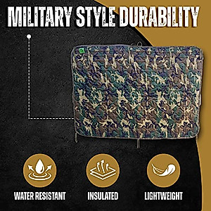 HighSpeedDaddy: Small Woobie Military Blanket & Poncho Liner for Camping & All Weather Use - Water Resistant + Ripstop - Lightweight for Kids Thermal Insulated - Swaddle, Throw, Packable Quilt - 36x30