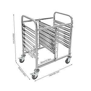YMVDYID 6 Tiers Bun Pan Rack,Stainless Steel Commercial Bakery Rack,Cooling Storage Rack with Wheels for Bakery, Restaurant & Catering