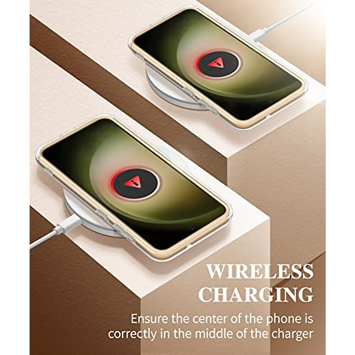 GVIEWIN Compatible with Samsung Galaxy S23 Case with Screen Protector + Camera Lens Protector, [21FT Military Grade Drop Test] Full Body Protection Rugged Marble Case Cover(Drift Sand/Brown)