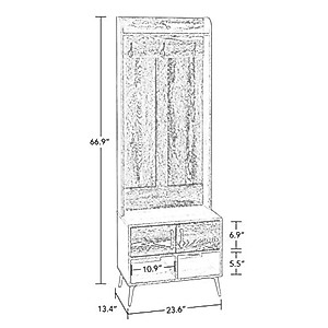 RiverRidge Tree Hall Bench, Dark Weathered Woodgrain