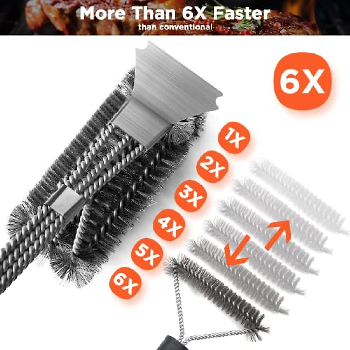 Grill Brush, BBQ Grill Brush Bristle Free, Grill Scraper for Outdoor Grill, Grill Brush Tools for Outdoor Grilling Accessories,BBQ Brush for Grill Cleaning