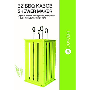 Kebab Brochette Brocheta Shish EZ BBQ Kabob Skewer Maker with Stainless Steel Skewers