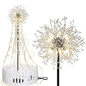 YAO BANG Crystal Floor Lamp for Bedroom and Living Room, Elegant Standing Lamp with 8 Lights and 63" Tall Pole, Modern Floor Lamp for Room Decor with 32 Firework Crystal Harnesses