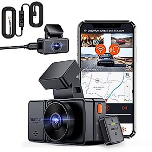 Bundle: Vantrue E3 3 Channel WiFi Dash Cam with GPS Speed+Type C Hardwire kit