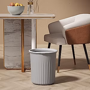 2 Pack Small Trash Can, 9.25 Inch Bathroom Trash Can, Lidless Garbage Can, Slim Waste Basket, Round Garbage Can, Plastic Trash Bin for Kitchen, Dorm, Bedroom, Office, Study, Compact Spaces (2)