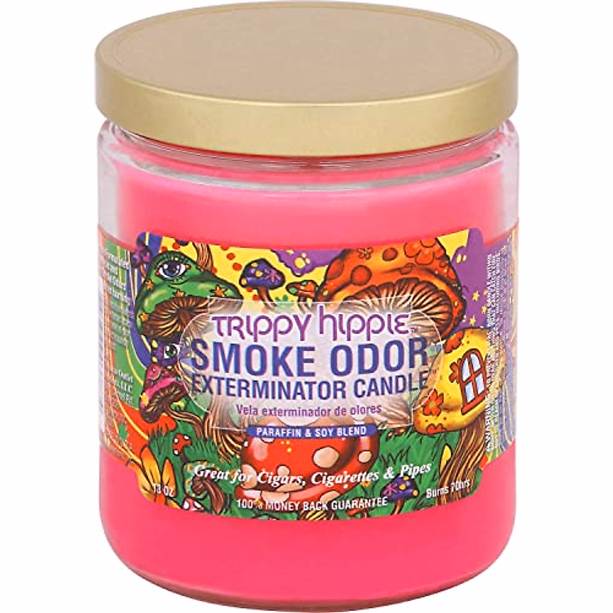 Smoke Odor Exterminator 13 oz Jar Candles Trippy Hippie, Pack of 2
