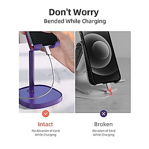 LISEN Purple Cell Phone Stand, Angle Height Adjustable Stable Cell Phone Stand for Desk, Sturdy Aluminum Metal Phone Holder Fits iPhone 14 Pro Max Samsung Kindle All 4''-10'' Devices etc…