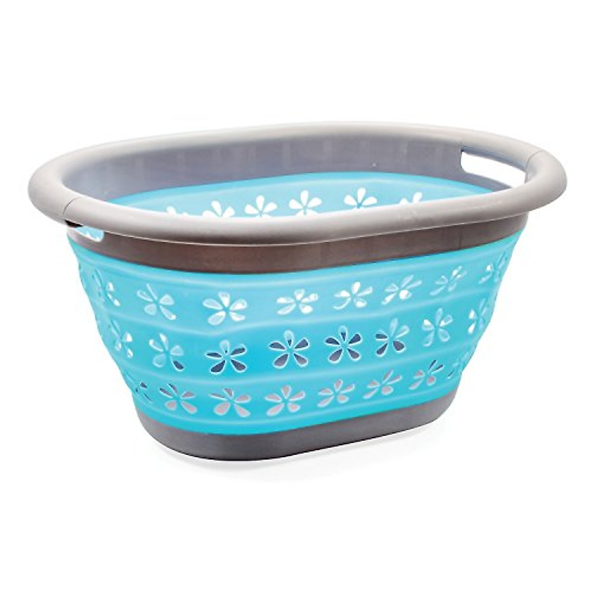 Camco Collapsible Utility Basket Pop Up Storage Container - Waterproof Design Easily Fits Into Compact Spaces, Great for Traveling, RVs, Trailers Camping, Dorms, Small Spaces and More (51902)