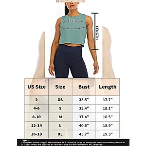 HIOINIEIY Womens Crop Top Workout Cropped Shirts Muscle Tank Athletic Gym Exercise Clothes Light Green L