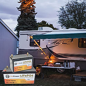 BtrPower 12V 200AH Lithium Battery,5000+ Deep Cycle LiFePO4 Battery with Built-in 200A BMS fit for Home Storage,Trolling Motor,RV,Off-Grid System,Solar Power System,Marine