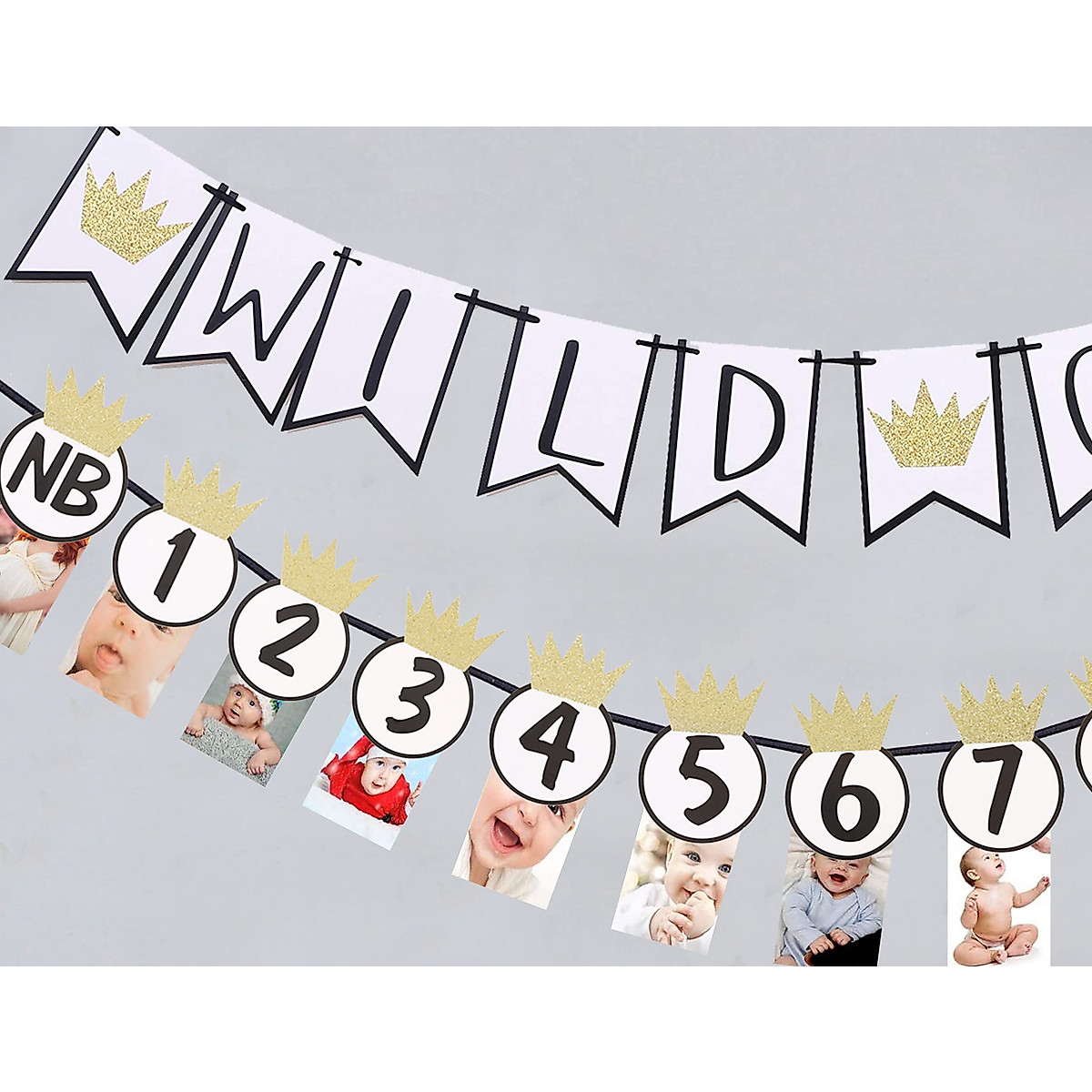 Cooper Live Wild One Banner - Wild One Birthday Wall Background Banner, Birthday Party Happy Birthday 1 Birthday Party, Wild One Photo Banner. Jungle First Birthday Photo Banner (White)