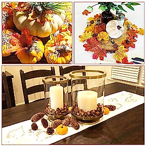 Cshangzei 200PCS Mini Artificial Acorns,Bulk Fake Acorn with Natural Cap Lifelike for Fall Thanksgiving Halloween Decoration,Wedding Decor,Vase Filler,DIY Crafts