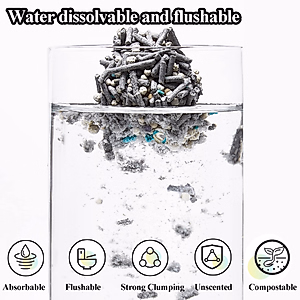 Vealind Clumping Cat Litter, Mixed Cat Litter 5 in 1 Dust-Free Flushable Odor Free Activiated Carbon Tofu Cat Litter (4 PACK-32 Pounds)