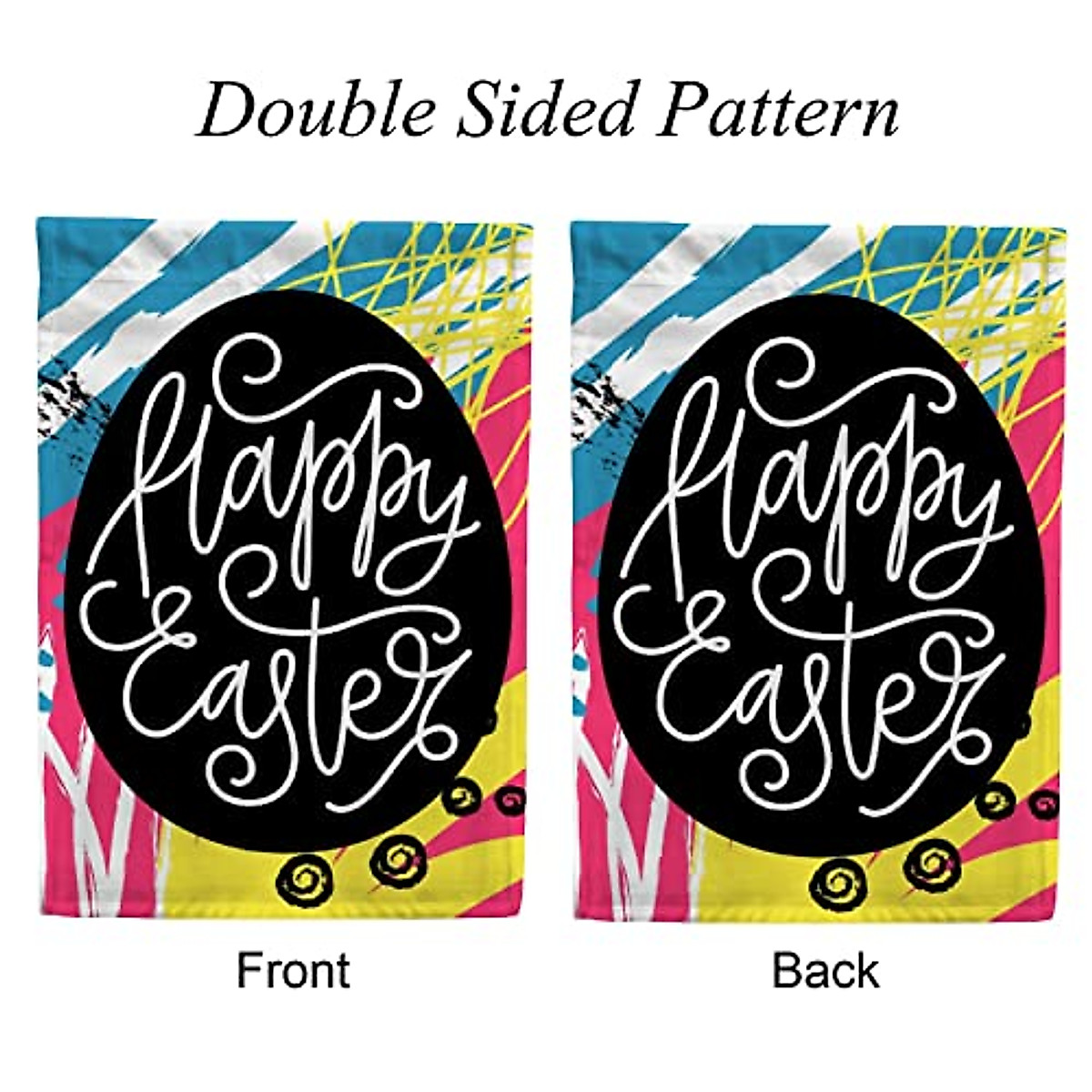 My Little Nest Seasonal Garden Flag Creative Happy Easter Egg Double Sided Vertical Garden Flags for Home Yard Holiday Flag Outdoor Decoration Farmhouse Banner 12"x18"